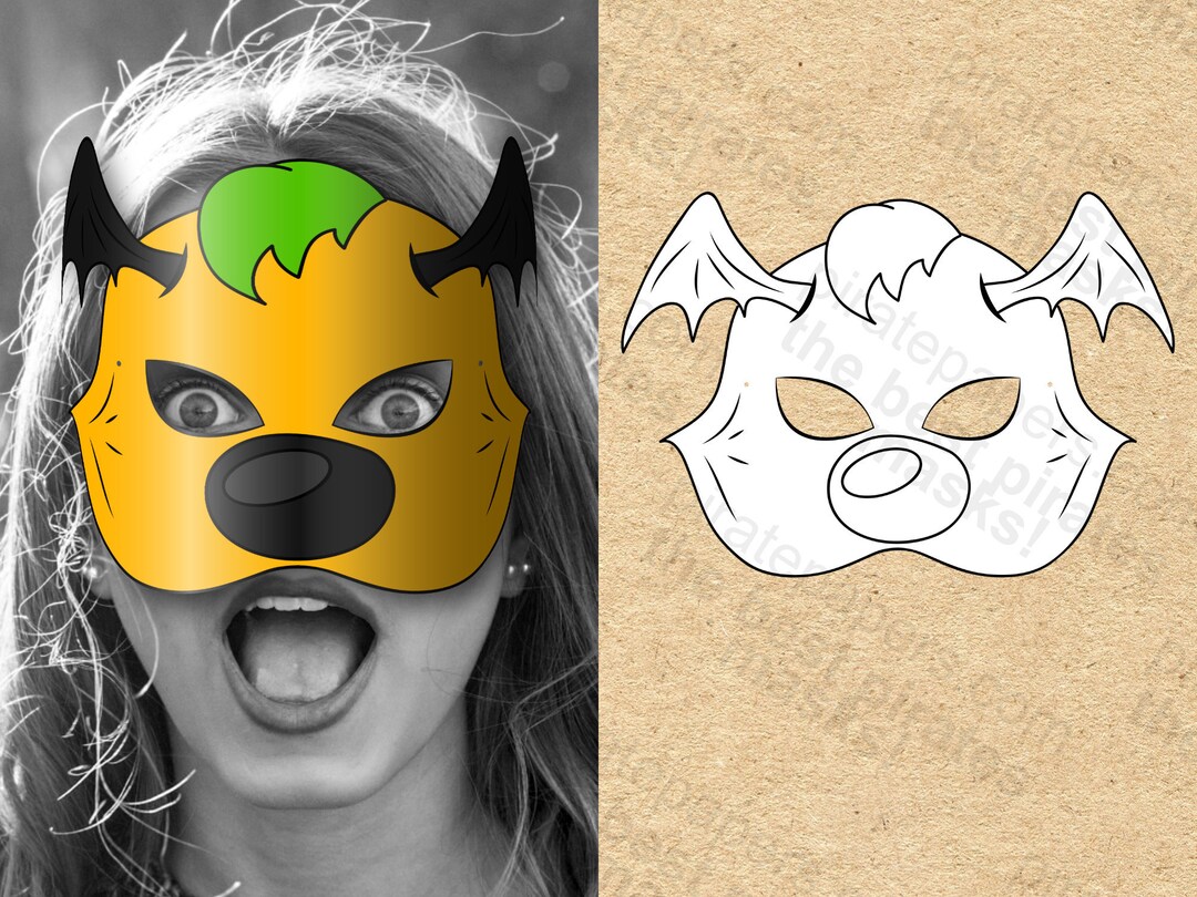 Monster 3 Masks Printable Color Coloring Paper DIY for - Etsy