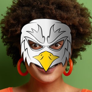 Eagle Masks Printable Color + Coloring, Paper DIY for Kids and Adults ...