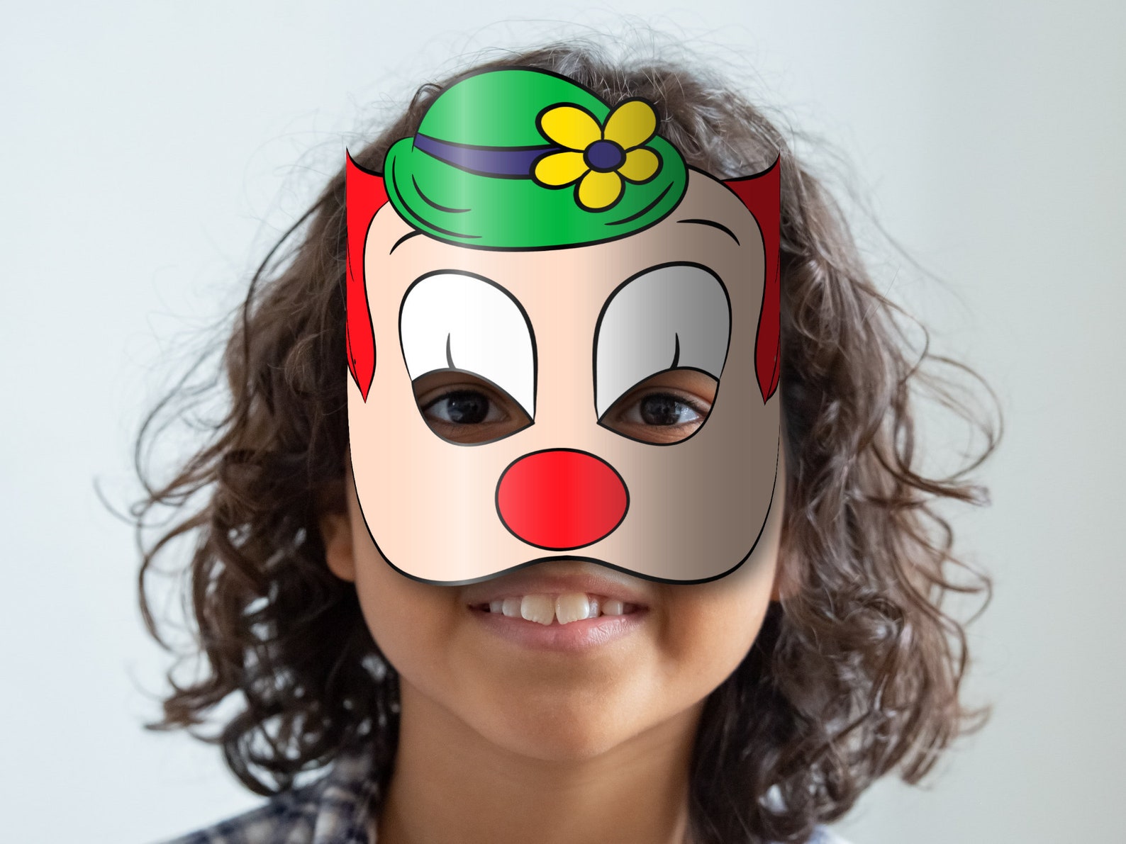 Сircus Clown Mask Printable, Paper DIY for Kids and Adults. PDF ...