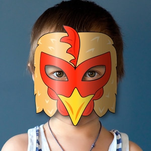 Chicken Mask Printable, Hen Mask, Paper DIY for Kids and Adults. PDF ...