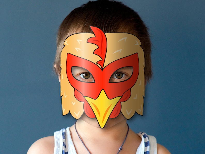 Chicken Mask Printable, Hen Mask, Paper DIY for Kids and Adults. PDF ...