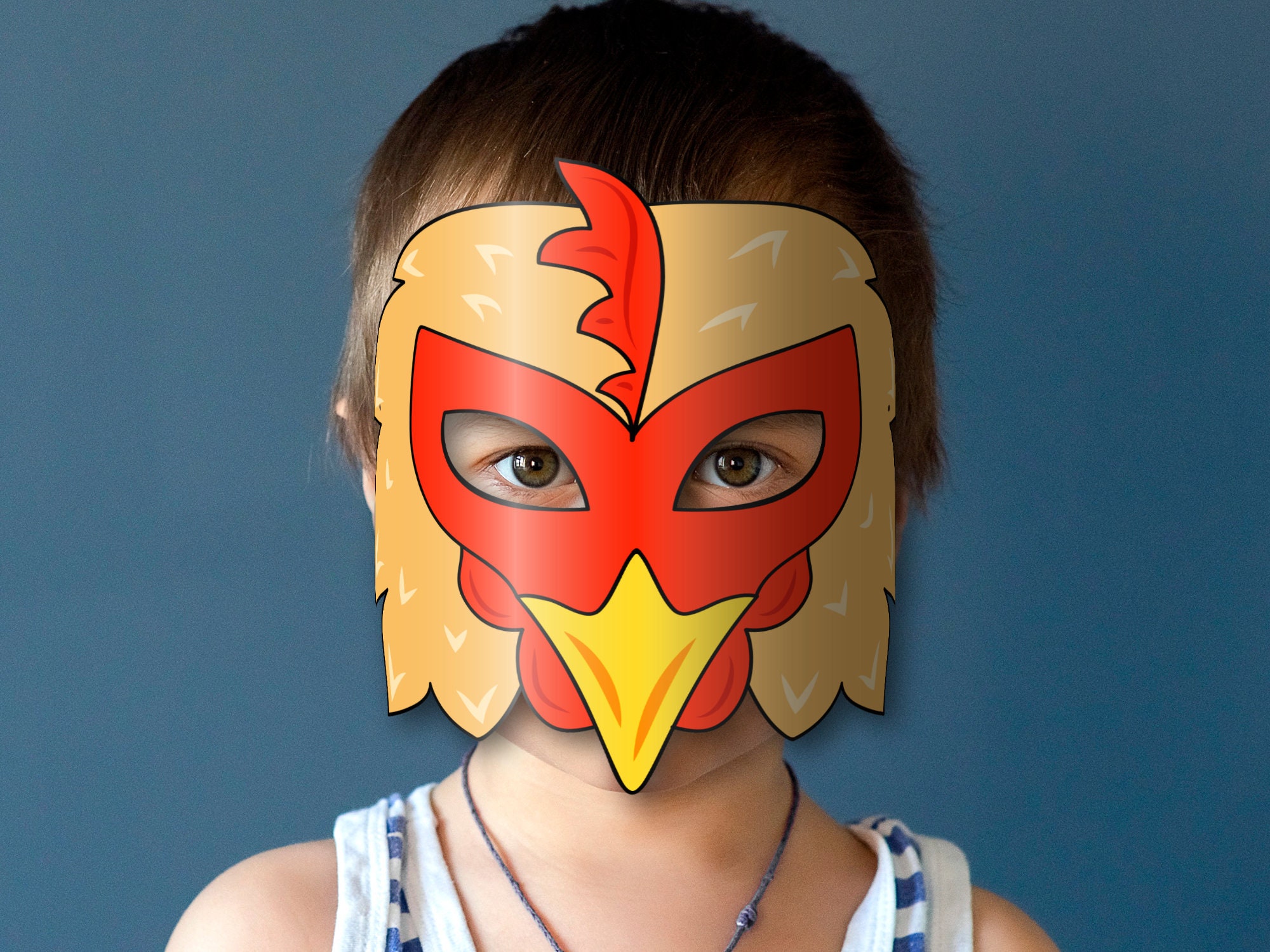 Chicken Mask Printable, Hen Mask, Paper DIY for Kids and Adults. PDF ...