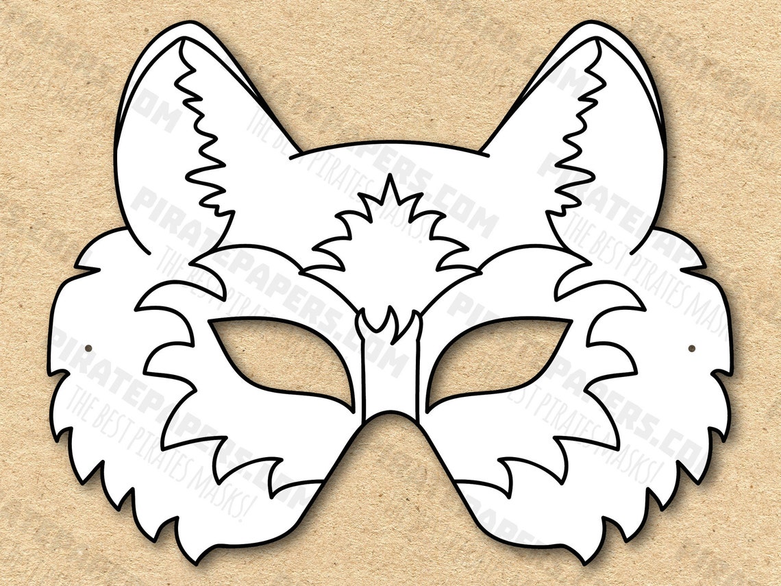 Wolf Masks Printable Color Coloring Paper DIY for Kids and - Etsy