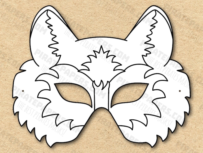 Wolf Masks Printable Color Coloring Paper DIY for Kids and - Etsy