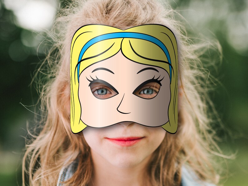 Alice Mask Printable alice in Wonderland Paper DIY for Kids - Etsy