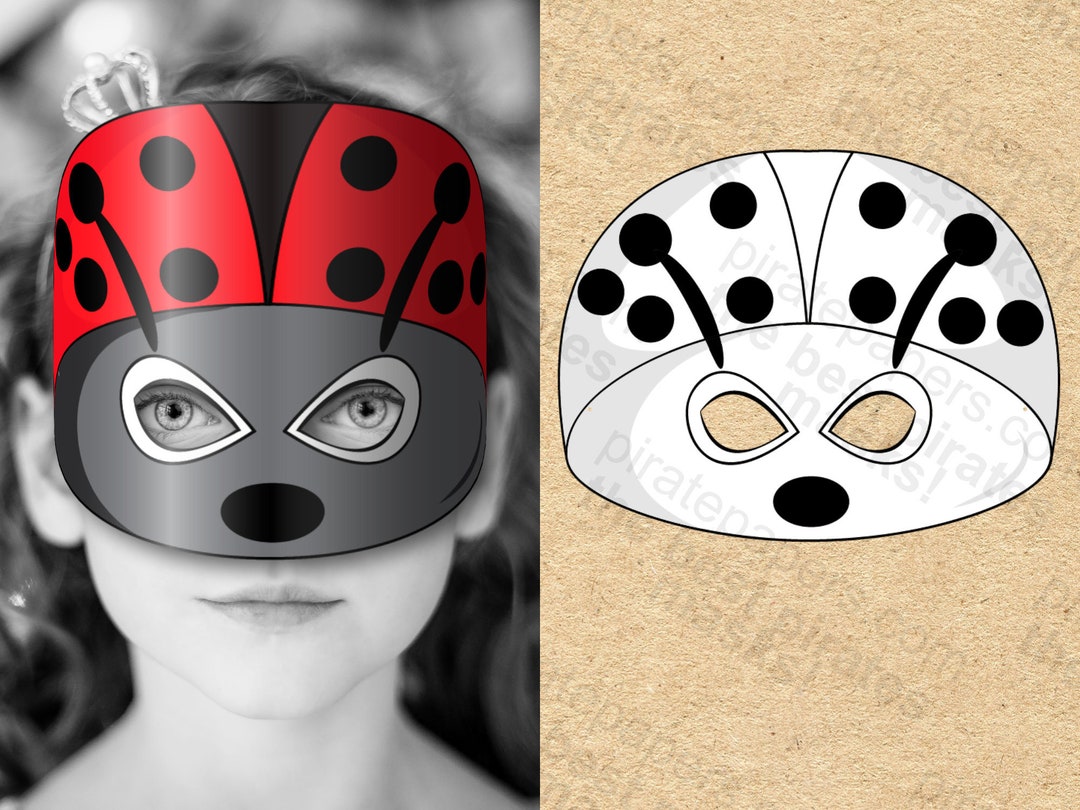 Ladybird Masks Printable Color Coloring Paper DIY for Kids - Etsy