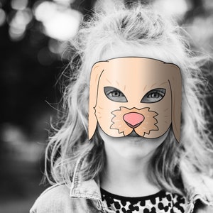 Rabbit Mask Printable Paper DIY for Kids and Adults. PDF - Etsy