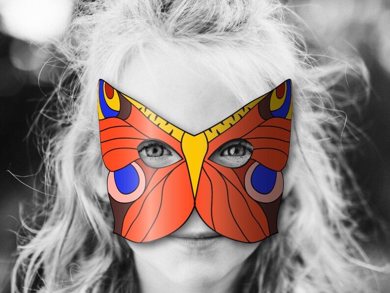 Butterfly Mask Printable Peacock Paper DIY for Kids and - Etsy