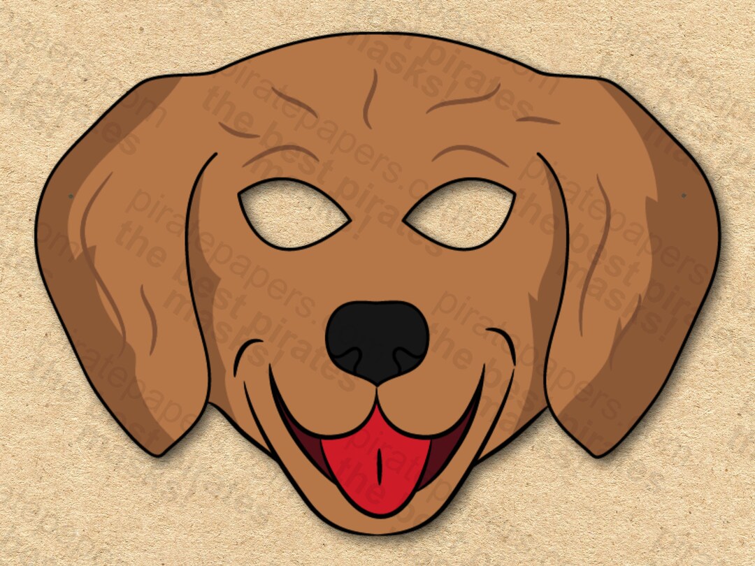 Dog Retriever Mask Printable Breed Paper DIY for Kids and - Etsy