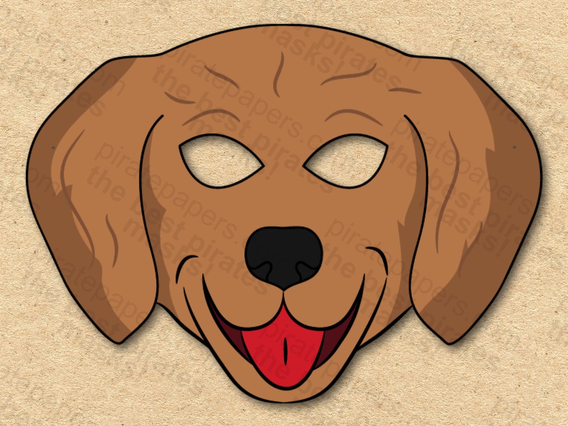 Dog Retriever Mask Printable Breed Paper DIY for Kids and - Etsy