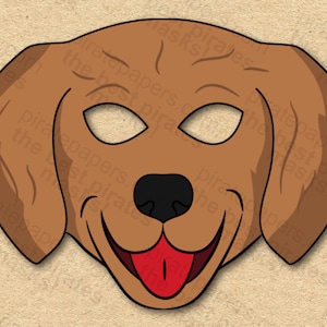 Dog Retriever Mask Printable Breed Paper DIY for Kids and - Etsy