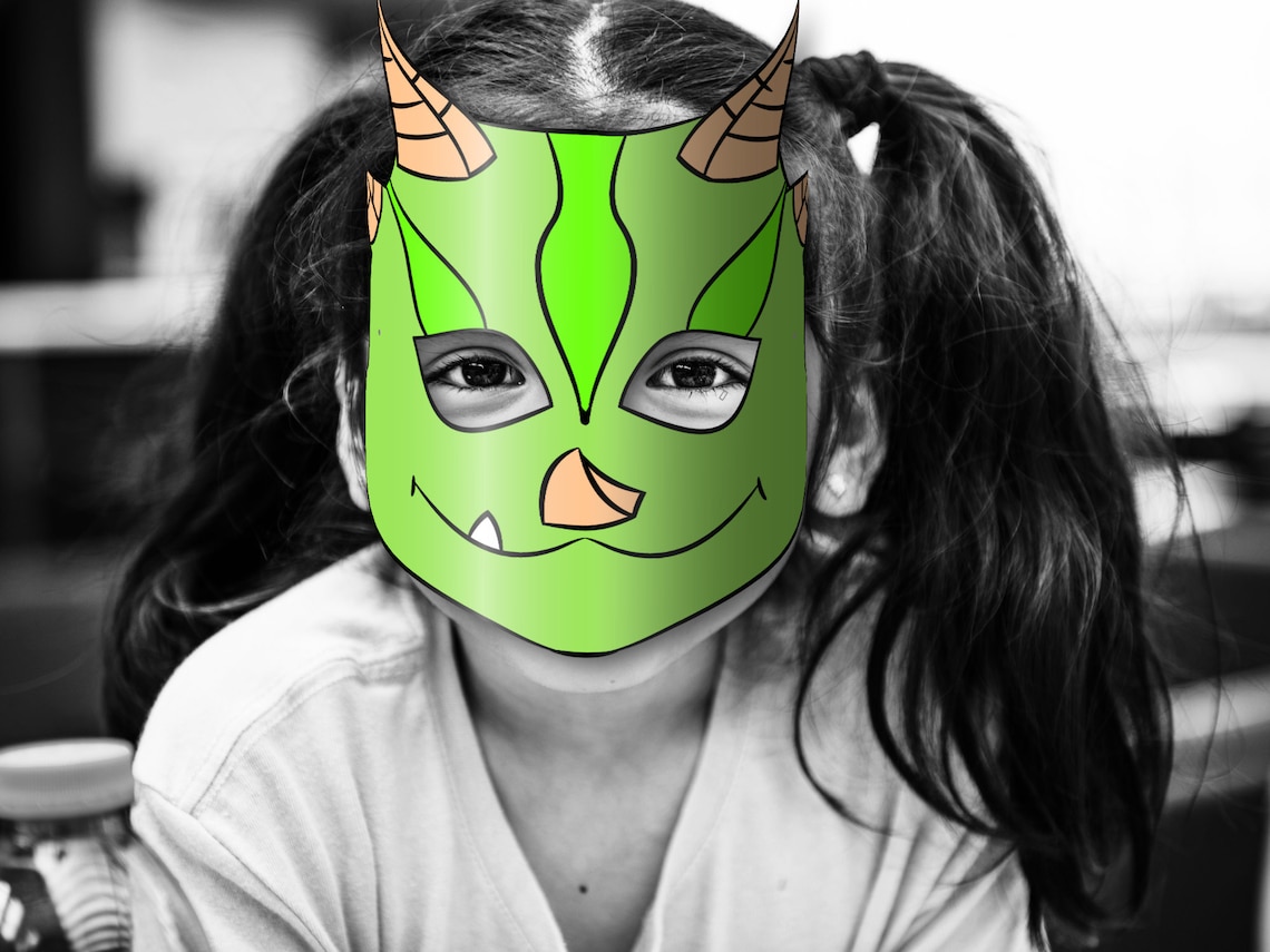 Baby Dragon Mask Printable Paper DIY for Kids and Adults. PDF - Etsy