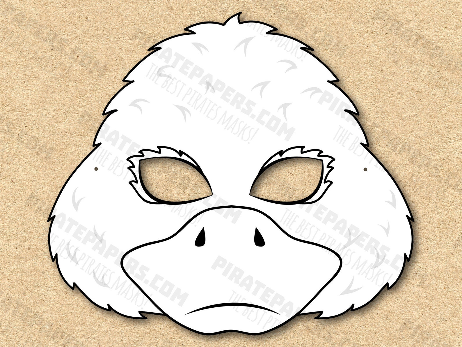 Duck Mask Printable Coloring, Paper DIY for Kids and Adults. PDF ...