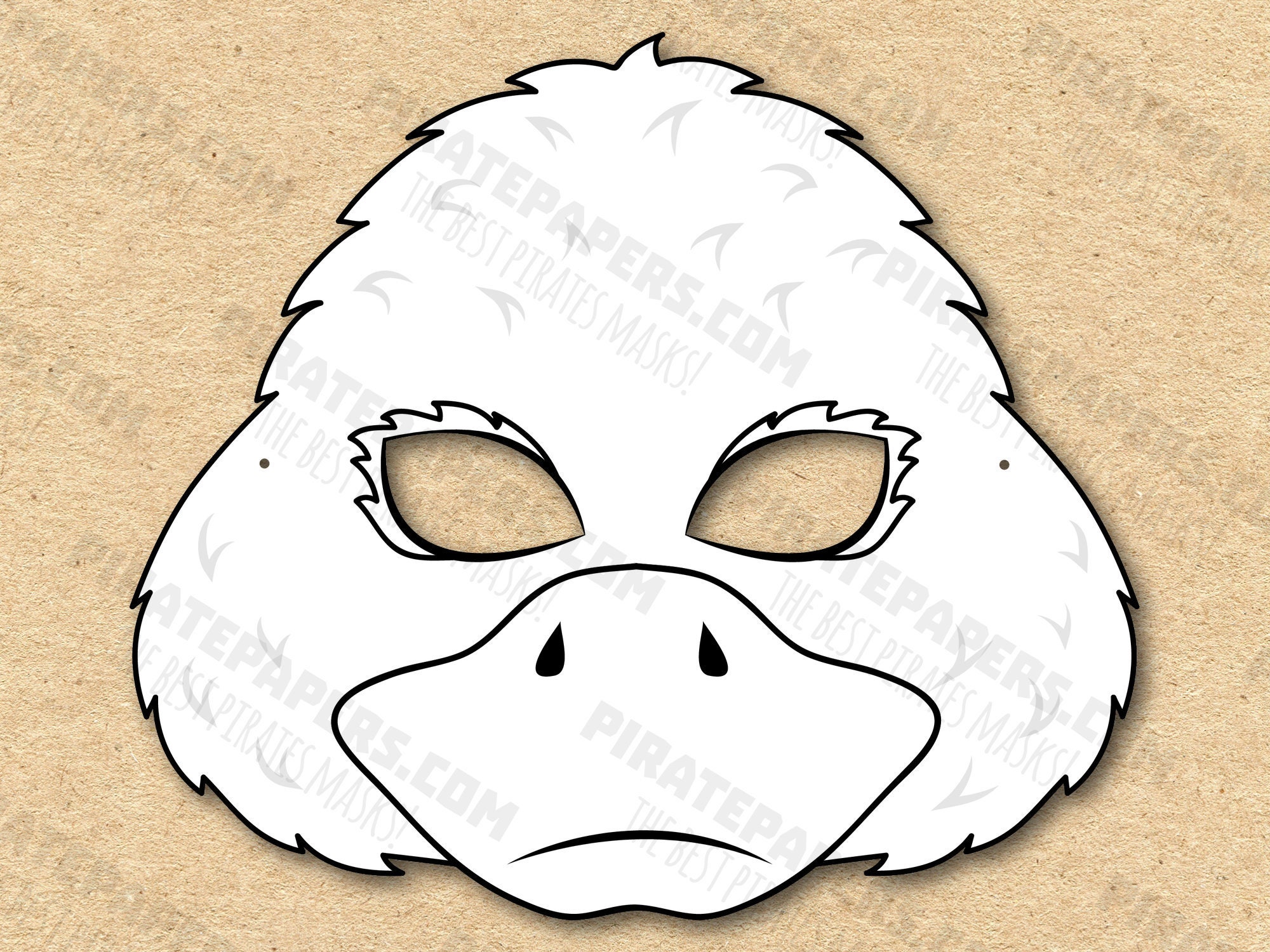 Duck Mask Printable Coloring, Paper DIY for Kids and Adults. PDF ...