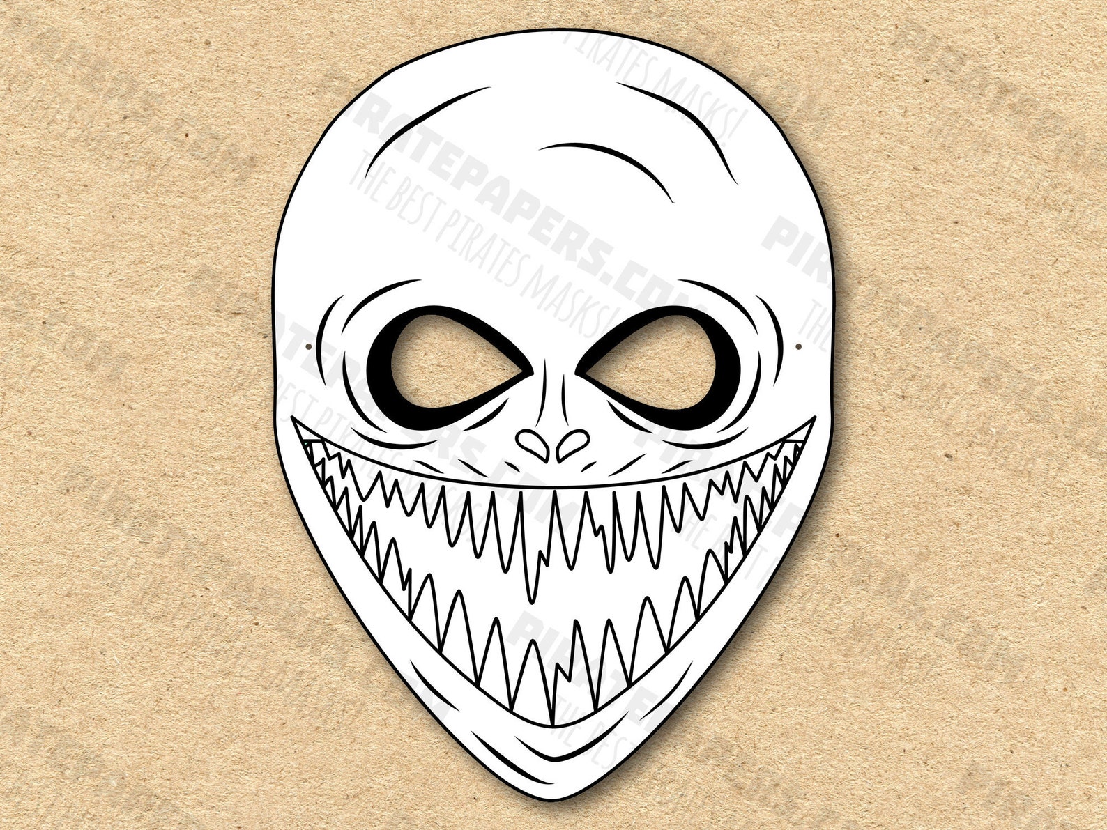 Creepy Masks Printable Color Coloring, Paper DIY for Kids and Adults ...