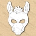 Donkey Mask Printable Coloring, Paper DIY for Kids and Adults. PDF ...
