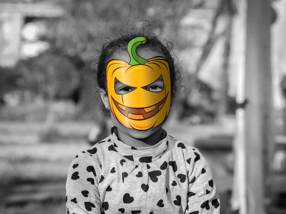 Pumpkin Mask Printable Paper DIY for Kids and Adults. PDF - Etsy
