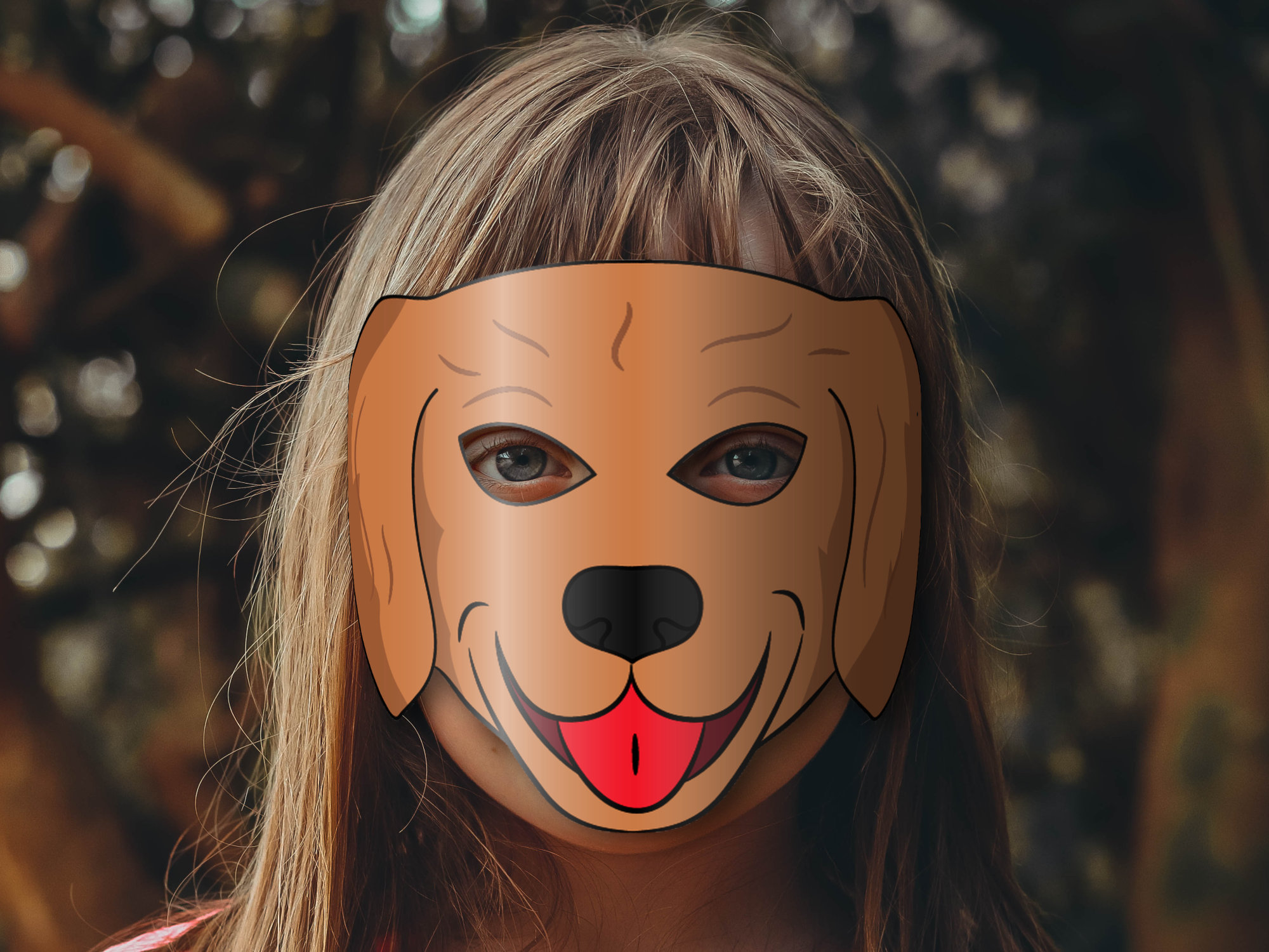 Dog Retriever Mask Printable Breed, Paper DIY for Kids and Adults. PDF ...