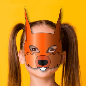 Squirrel Mask Printable, Paper DIY for Kids and Adults. PDF Template ...