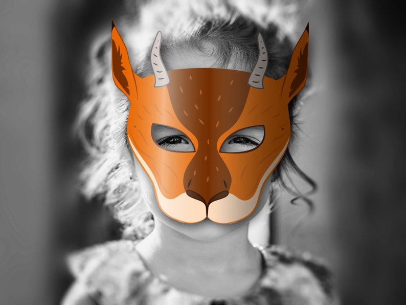 Antelope Masks Printable Color Coloring Paper DIY for Kids - Etsy