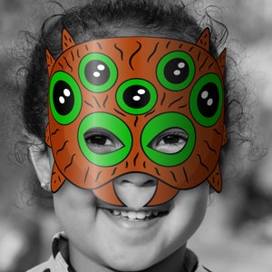 Spider Mask Printable Paper DIY for Kids and Adults. PDF - Etsy