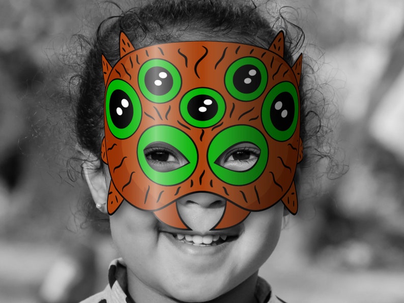 Spider Mask Printable Paper DIY for Kids and Adults. PDF - Etsy