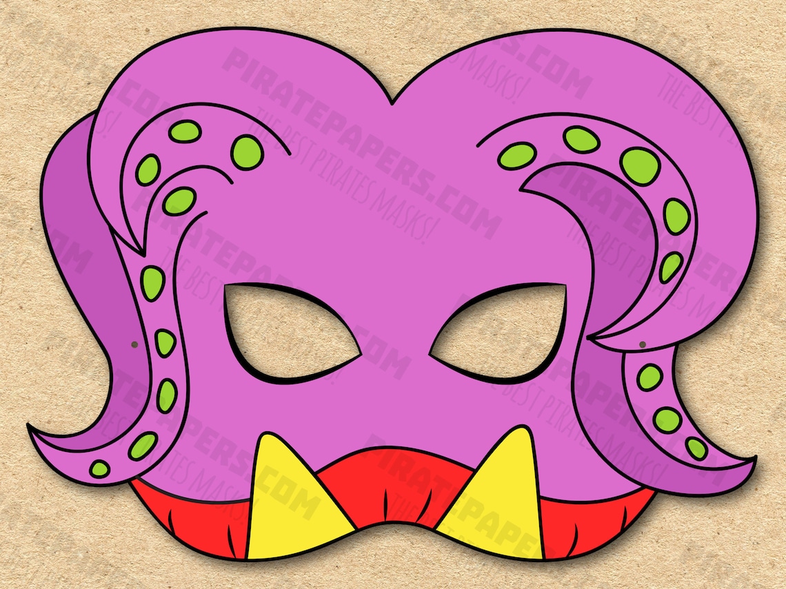 Monster 1 Mask Printable, Paper DIY for Kids and Adults. PDF Template ...