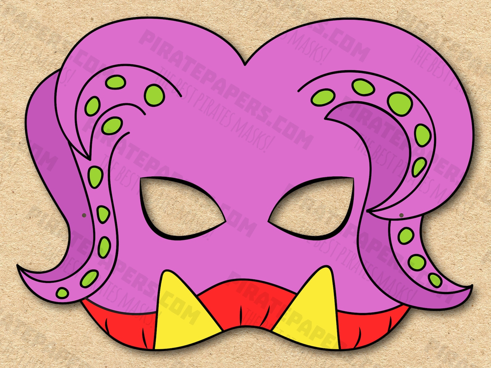 Monster 1 Mask Printable, Paper DIY for Kids and Adults. PDF Template ...