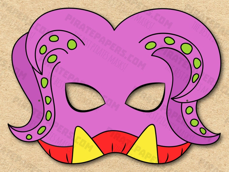 Monster #1 Mask Printable, Paper DIY for Kids and Adults. PDF Template ...
