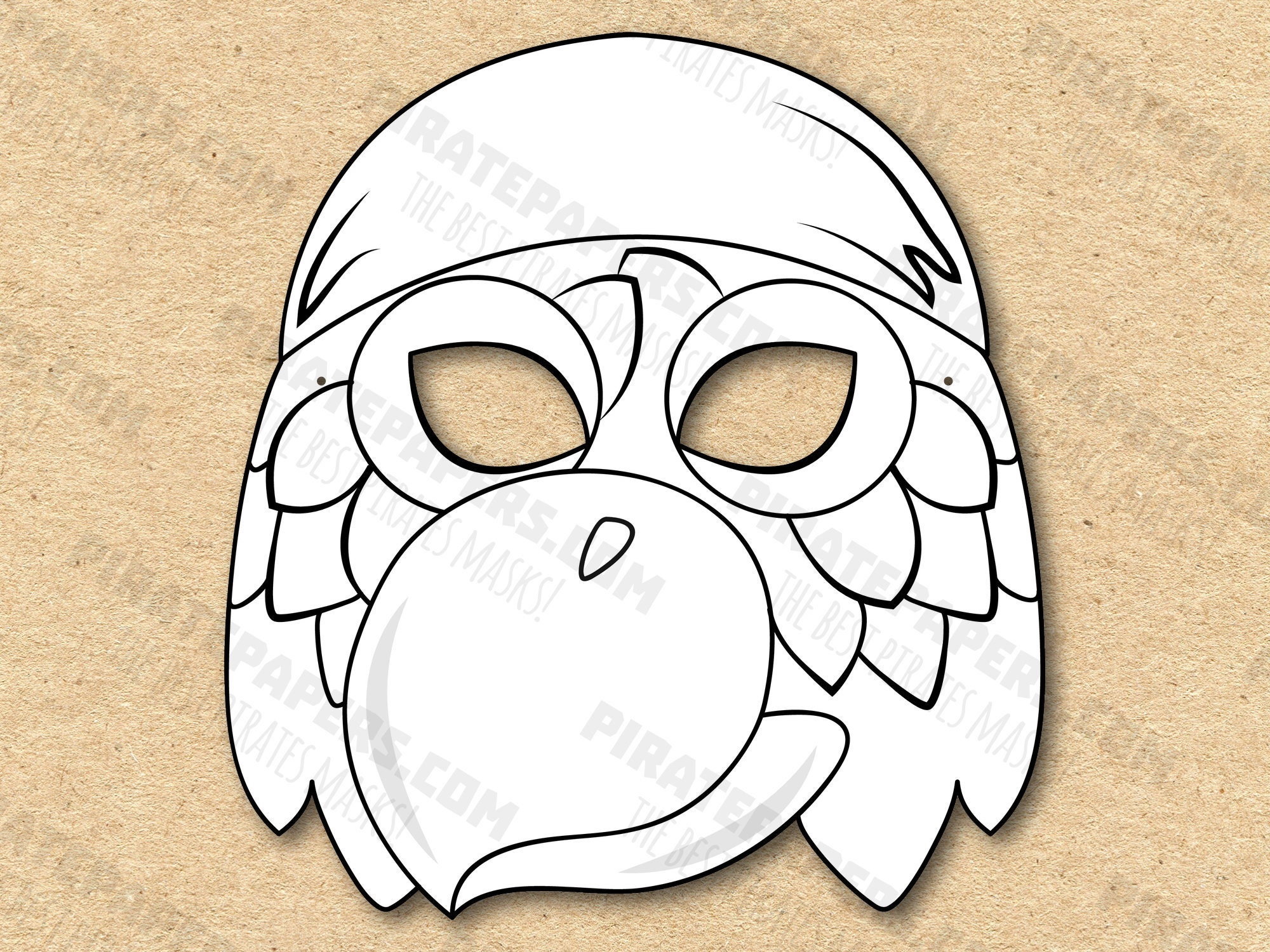 Pirates Masks Printable Coloring, One Eyed Pirate, Parrot, Pirate Girl ...