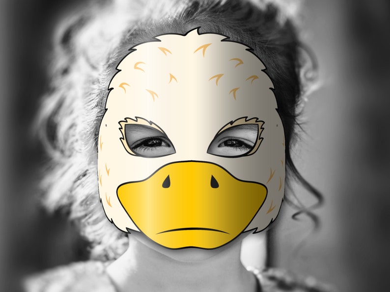 Duck Mask Printable Paper DIY for Kids and Adults. PDF - Etsy
