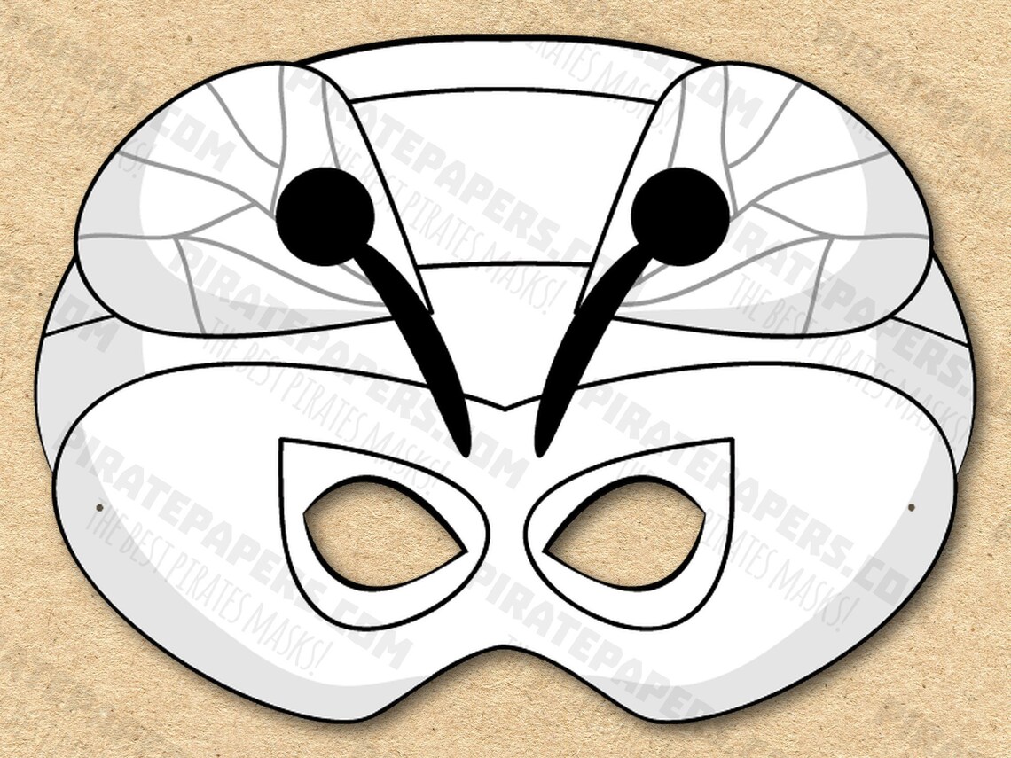 Bugs and Insects Masks Printable Coloring, Butterfly, Ant, Bee ...