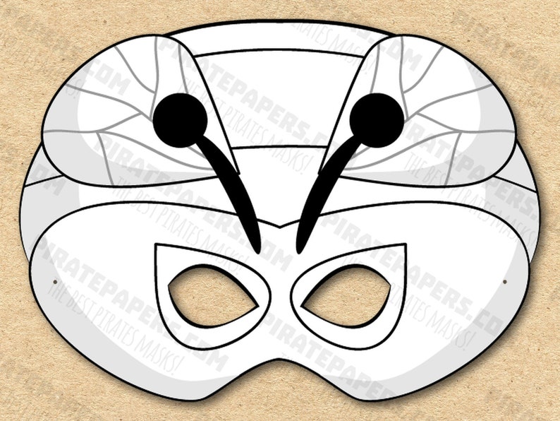 Bugs and Insects Masks Printable Coloring, Butterfly, Ant, Bee ...