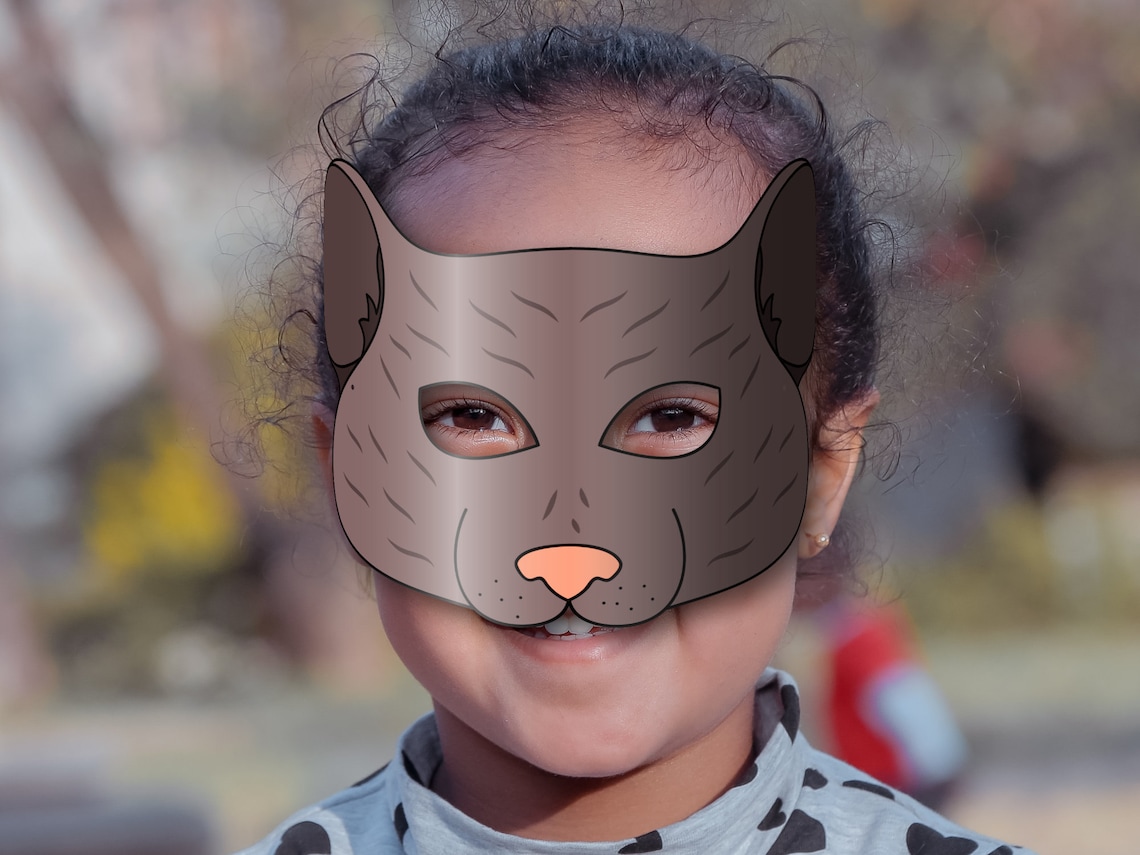 Mouse Mask Printable, Paper DIY for Kids and Adults. PDF Template ...