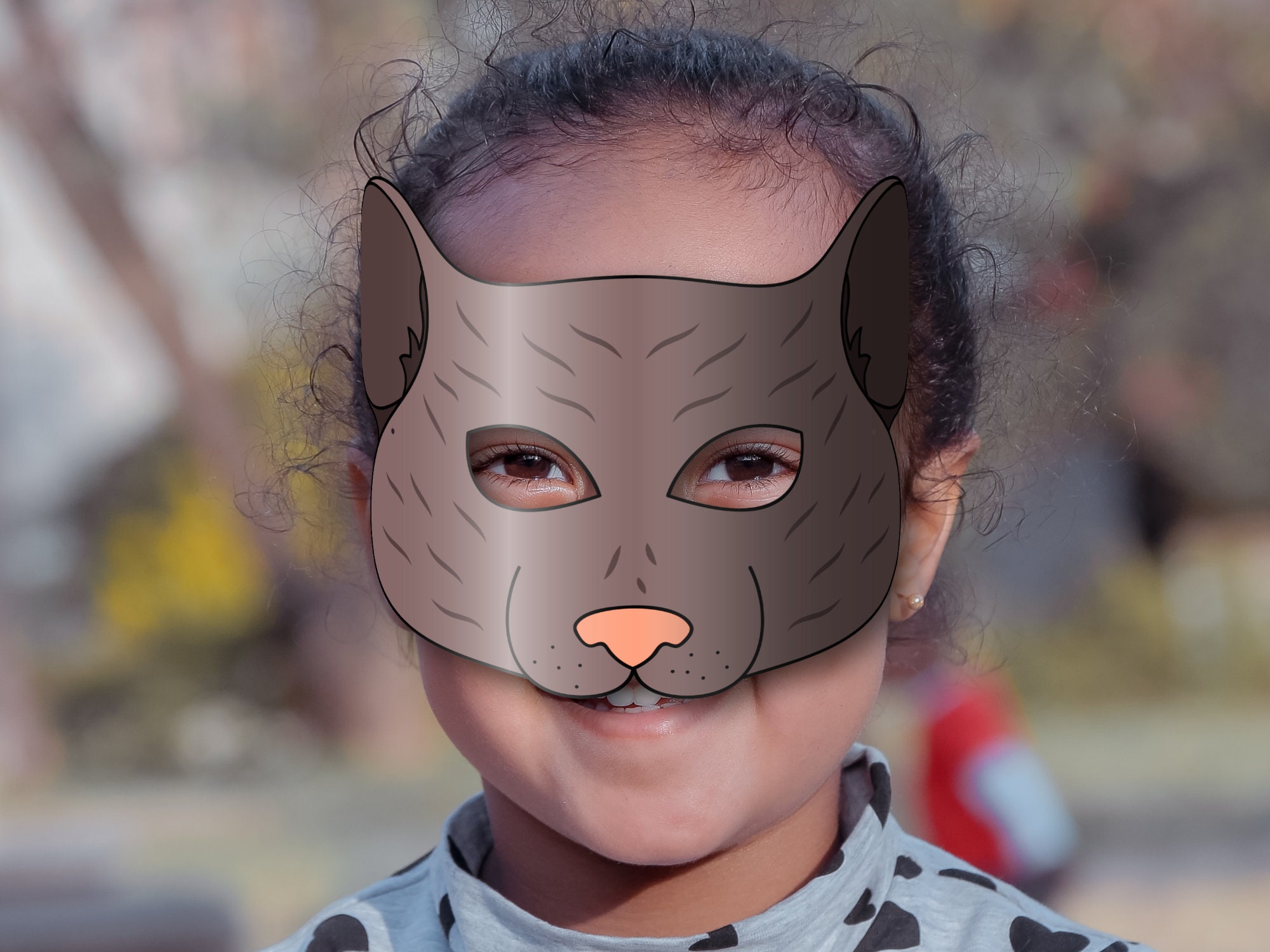 Mouse Mask Printable, Paper DIY for Kids and Adults. PDF Template ...