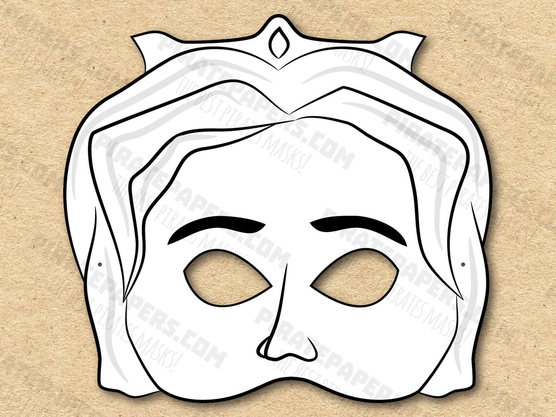 Fairy Tale Masks Printable Coloring, Cinderella, Prince, King, Queen ...
