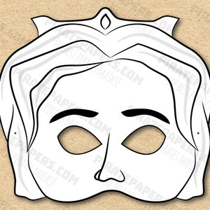 Fairy Tale Masks Printable Coloring, Cinderella, Prince, King, Queen ...