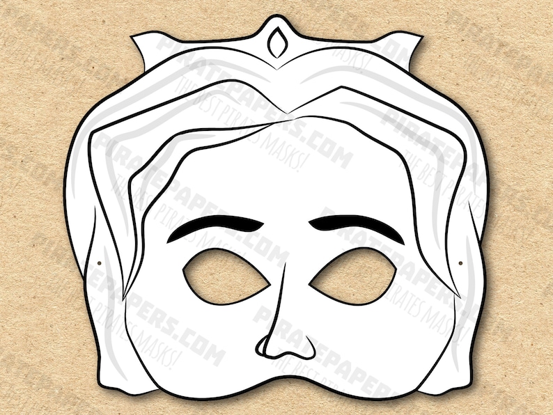 Fairy Tale Masks Printable Coloring, Cinderella, Prince, King, Queen ...