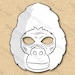 Gorilla Masks Printable Color Coloring, Paper DIY for Kids and Adults ...