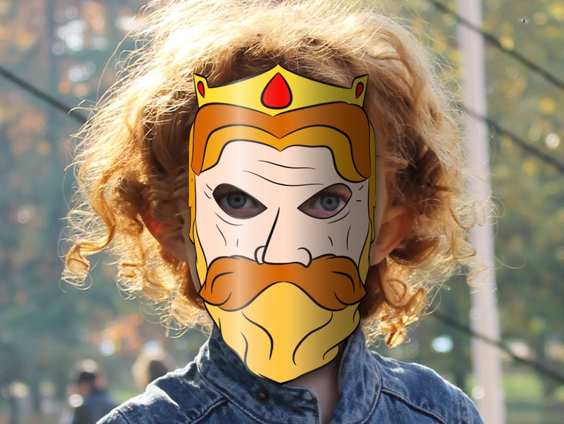 King Masks Printable Color Coloring, Paper DIY for Kids and Adults. PDF ...
