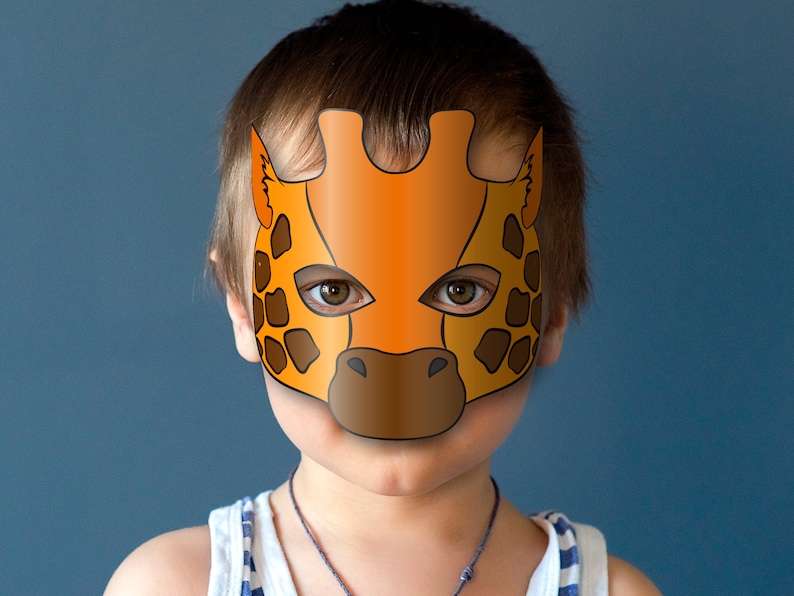 African Animals Masks Printable, Elephant, Giraffe, Hippo, Zebra. Paper ...