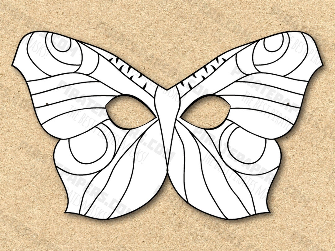 Butterfly Mask Printable Coloring Peacock, Paper DIY for Kids and ...