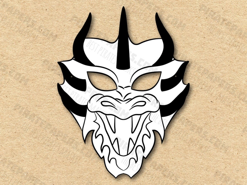 Dragons Masks Printable Coloring, Evil Dragon, Chinese Dragon, Kind ...