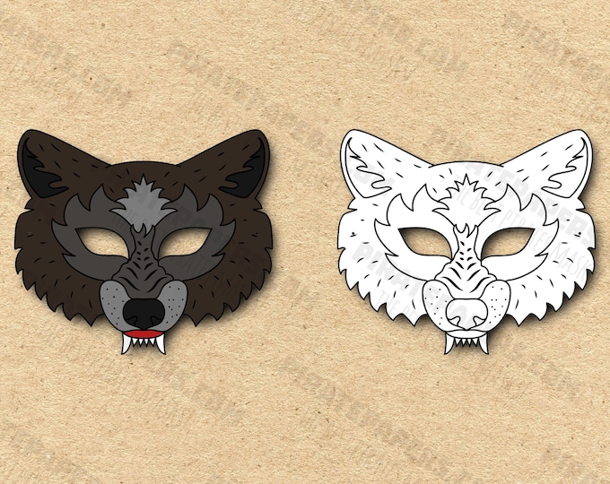 Little Red Riding Hood Printable Coloring Masks, Little Red, Wolf Mask ...
