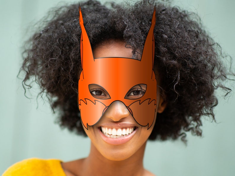 Squirrel Masks Printable Color + Coloring, Paper DIY for Kids and ...
