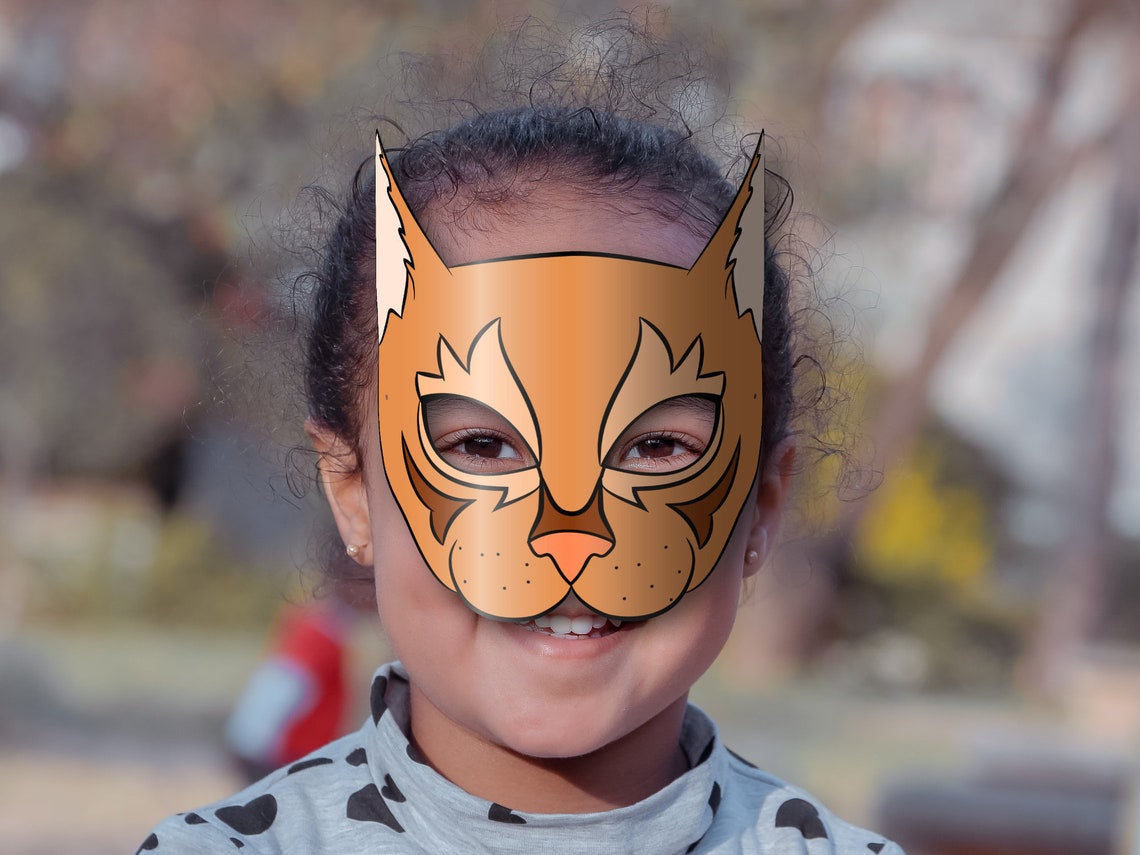 Cat Abyssinian Mask Printable Breed, Paper DIY for Kids and Adults. PDF ...