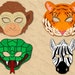 Zoo Animals 2 Masks Printable, Tiger, Monkey, Snake, Zebra. Paper DIY ...