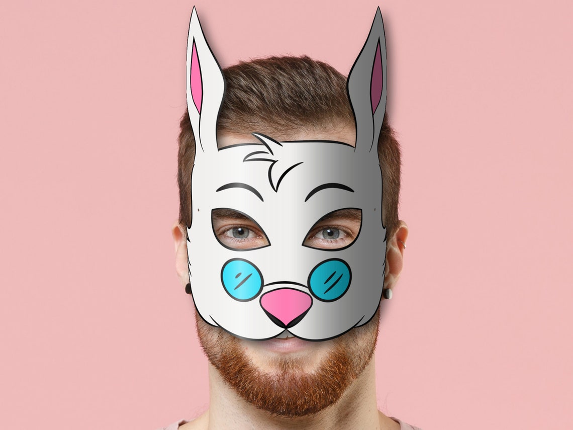 White Rabbit Mask Printable alice in Wonderland, Paper DIY for Kids and ...