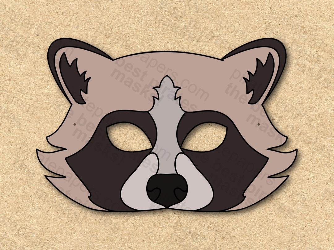 Raccoon Mask Printable Paper DIY for Kids and Adults. PDF - Etsy