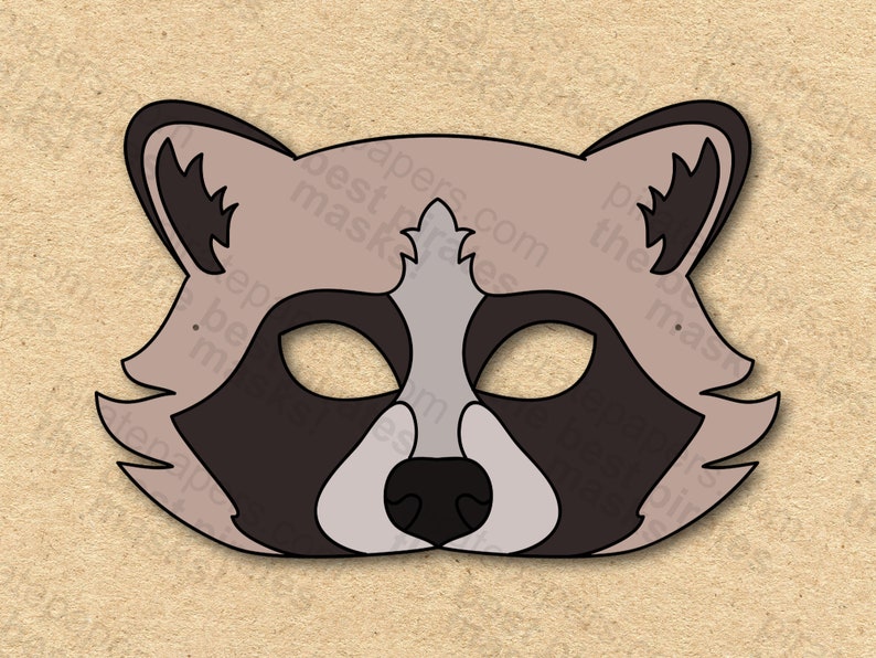 Raccoon Mask Printable Paper DIY for Kids and Adults. PDF - Etsy